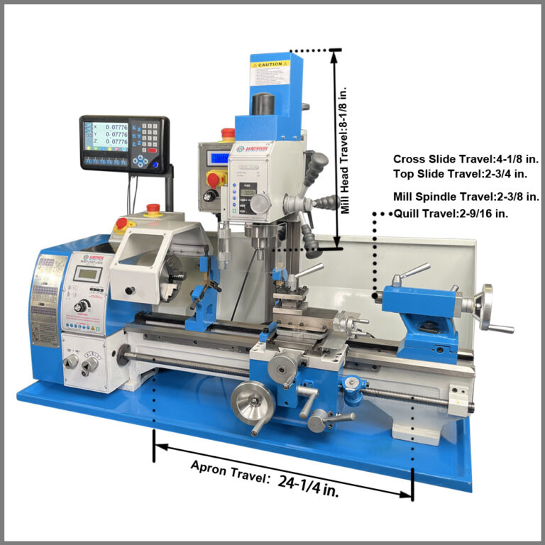 WEISS WBP250F-D 10"x22" Variable-Speed Combination Lathe/Mill with 3 ...